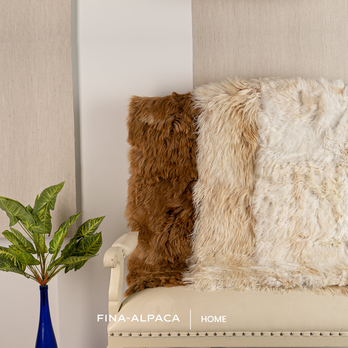 Alpaca Wool Bedroom Rug | Jasmin | Brown Fina-Alpaca